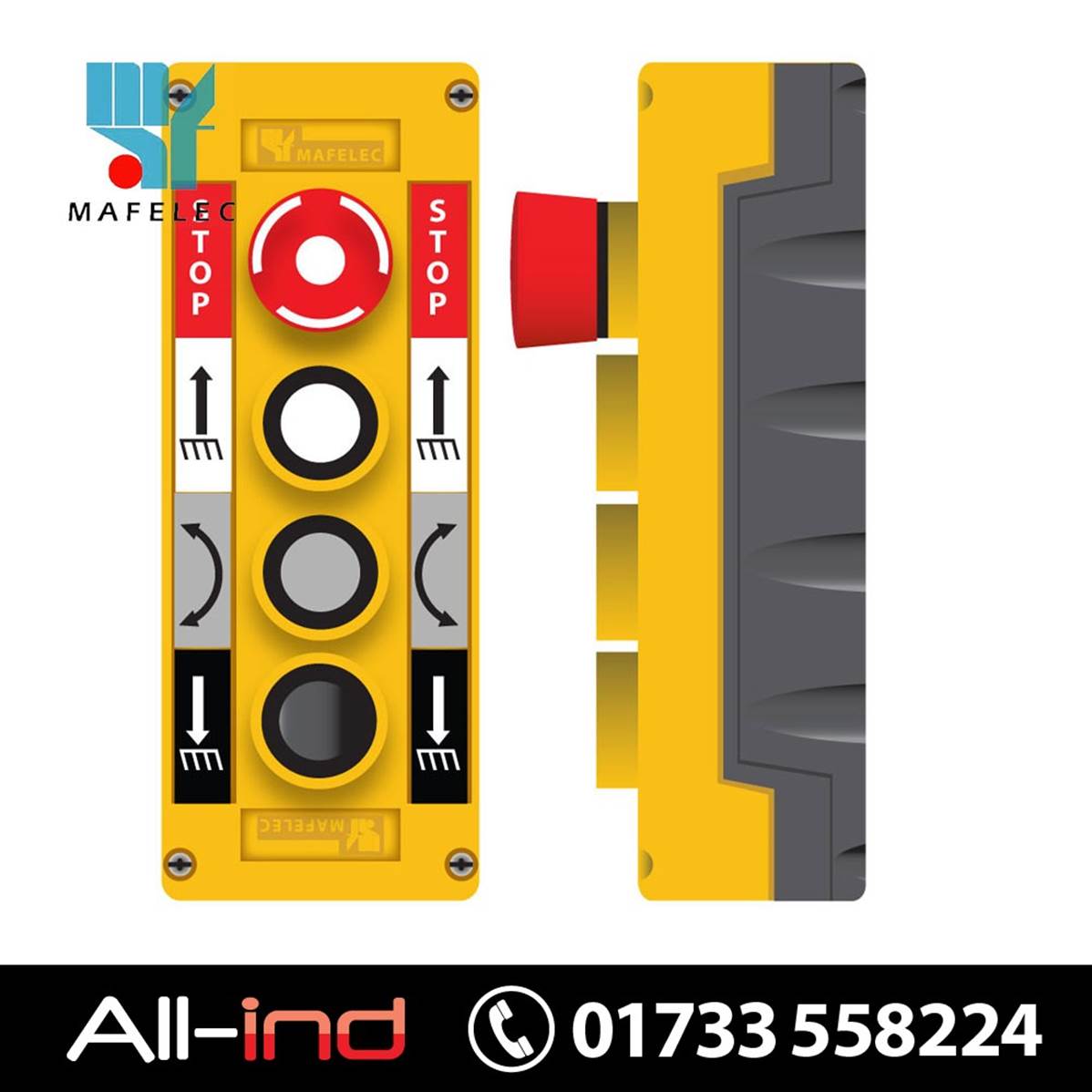 GENUINE MAFELEC - 4 BUTTON E-STOP/UP/TILT/DOWN
